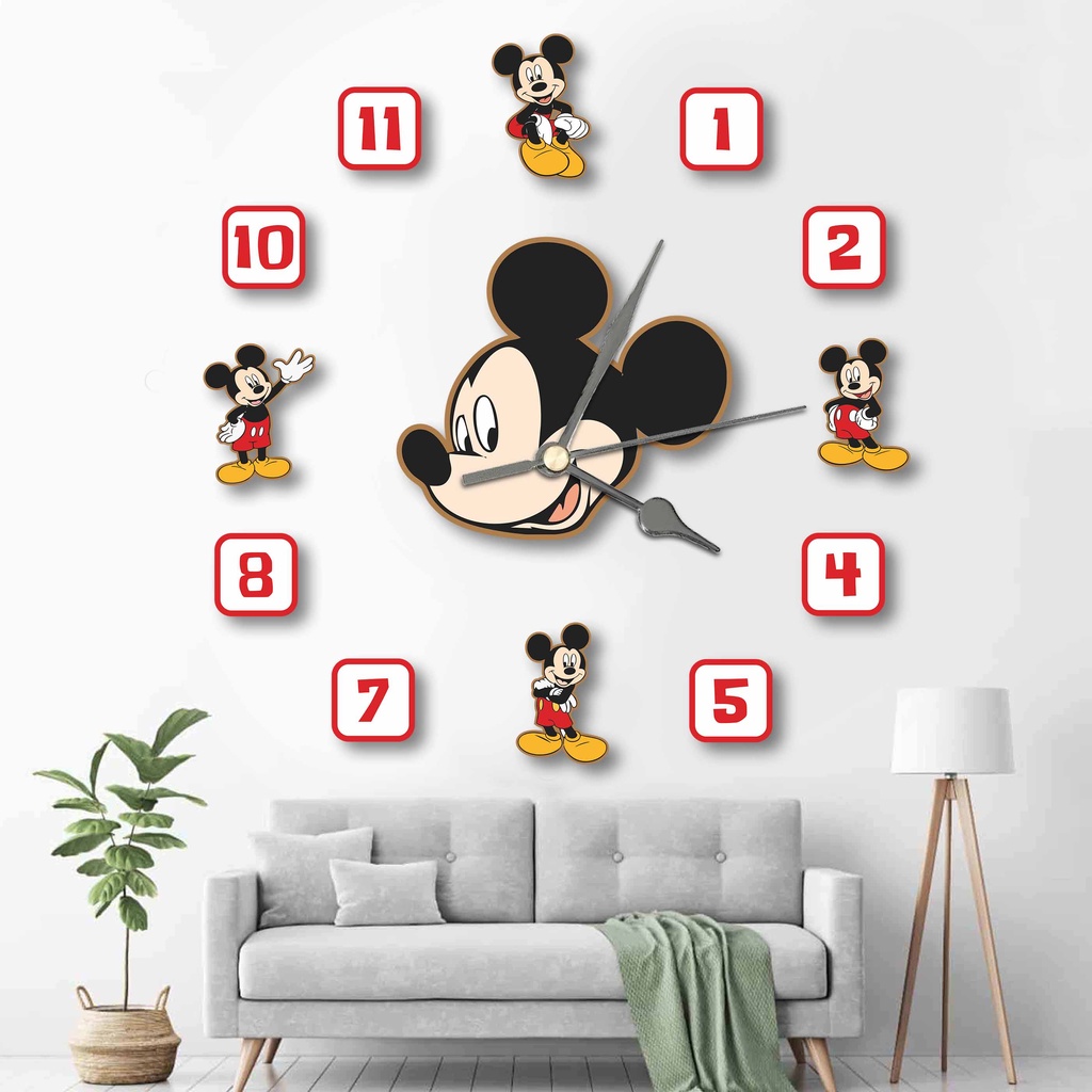 Jual Jam Dinding Besar Mickey Mouse Ukuran Jumbo Jam Lucu | Shopee ...