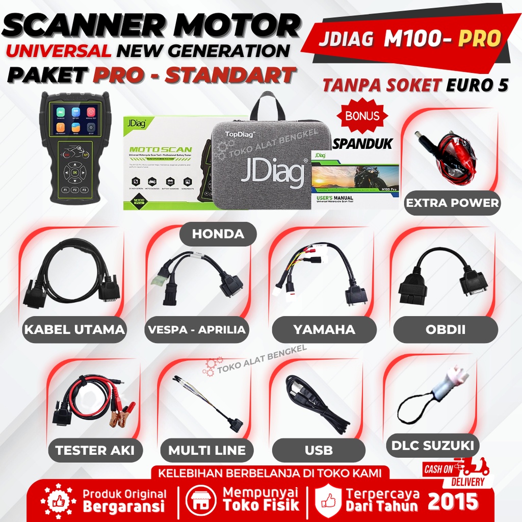 Jual Scanner Motor JDiag M100 Universal Diagnostik Tool JDIAG M100PRO ...