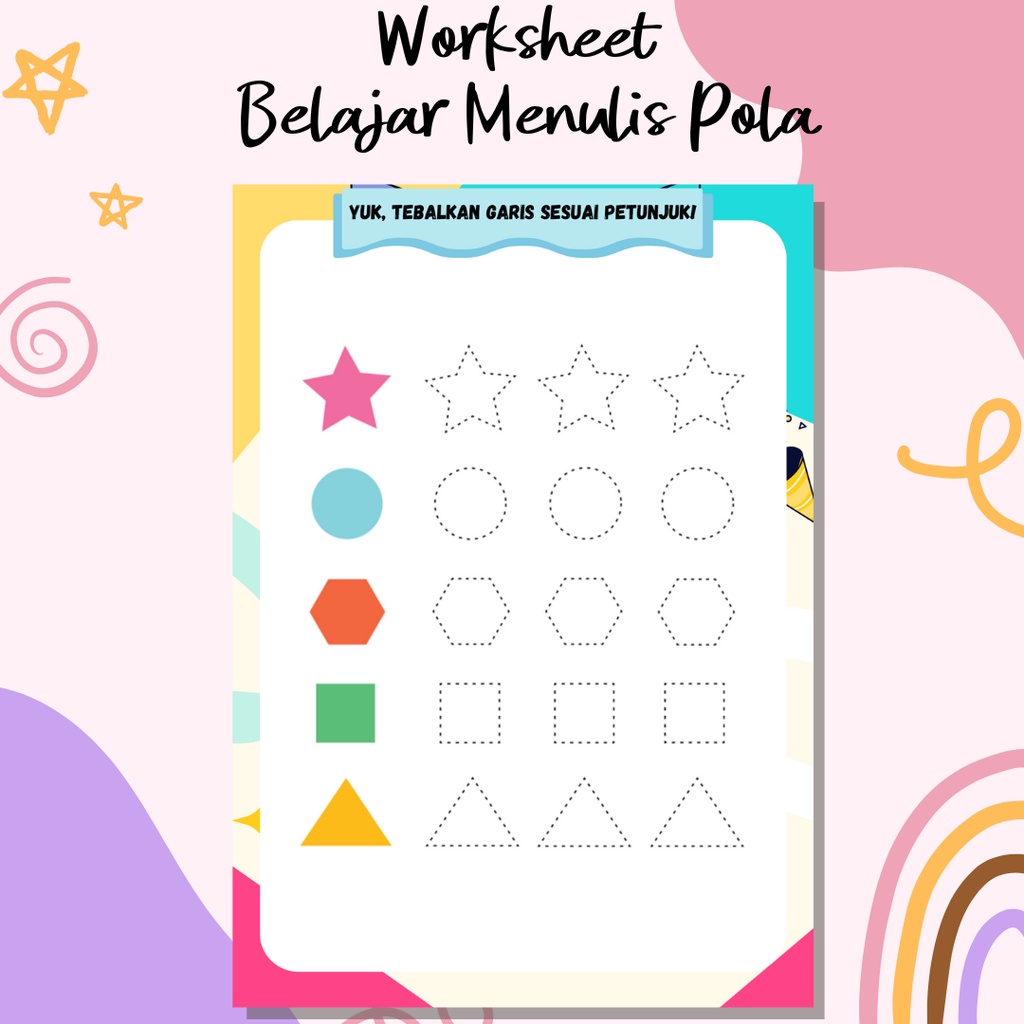 Jual WORKSHEET Anak PAUD TK 2 3 4 5 Tahun Mainan Edukasi Belajar Spidol ...