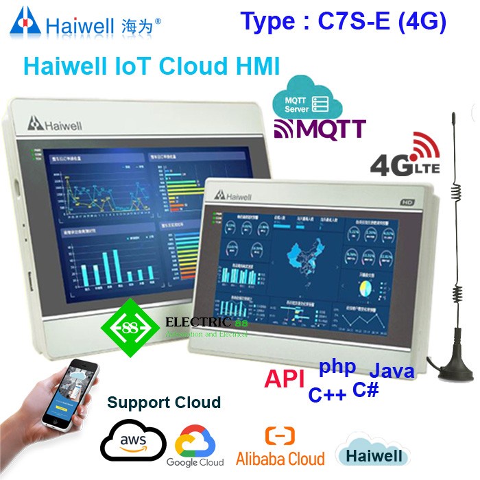 Jual Interface C7S-E Haiwell Iot Cloud Hmi 7 Inch ( 4G Simcard ...