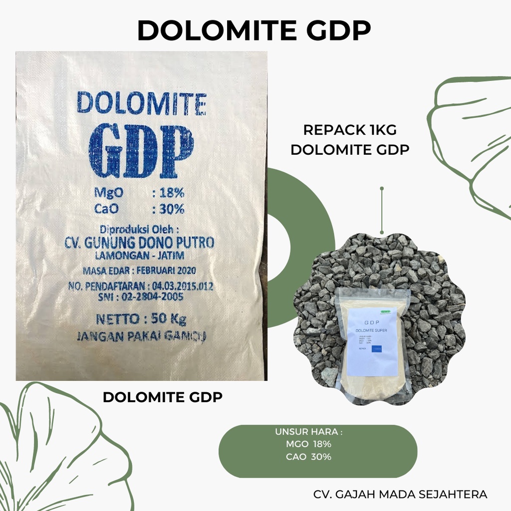 Jual Pupuk KAPUR DOLOMITE GDP REPACK 1KG | Shopee Indonesia