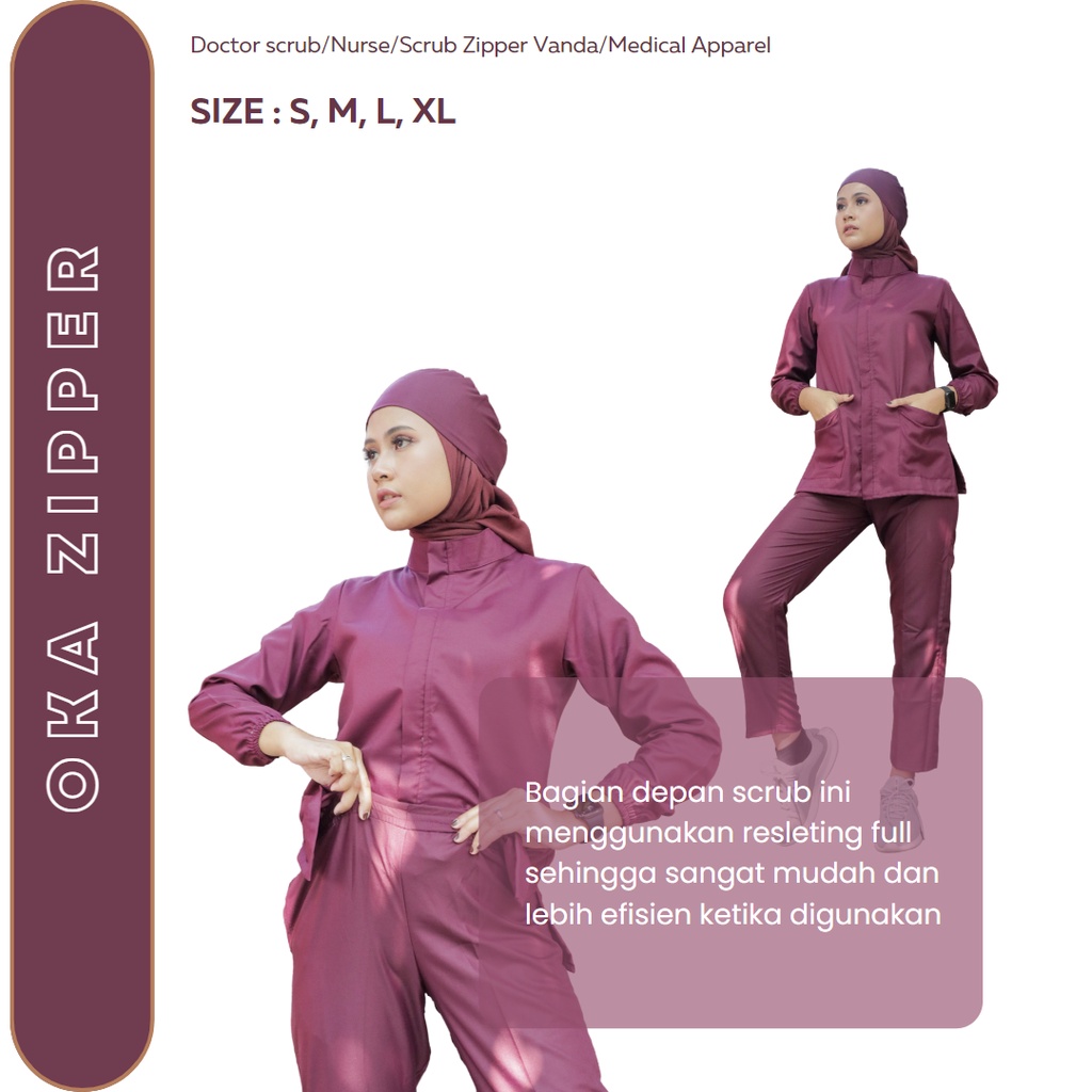 Jual BAJU JAGA LENGAN PANJANG MODEL ZIPPER/BAJU OK/BAJU SCRUB/SERAGAM ...