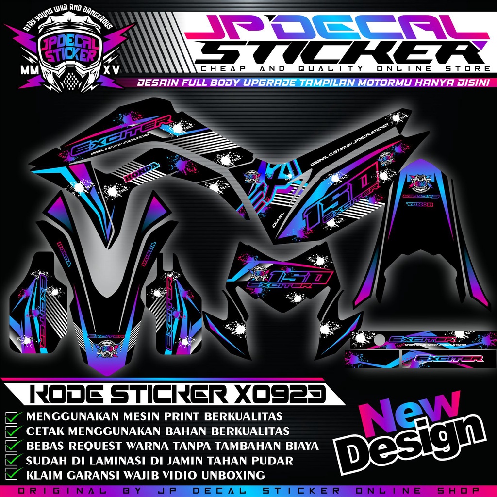 Jual DECAL FULL BODY CRF 150 EXCITER VERSION SUDAH LAMINASI PREMIUM ...