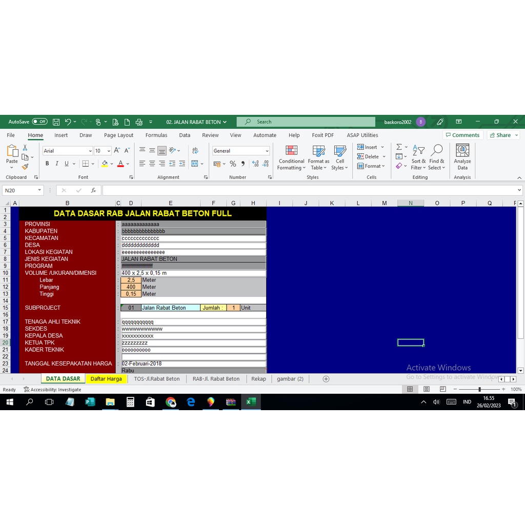Jual Aplikasi RAB Desain Jalan Rabat Beton Untuk Desa Umum dan Belajar ...