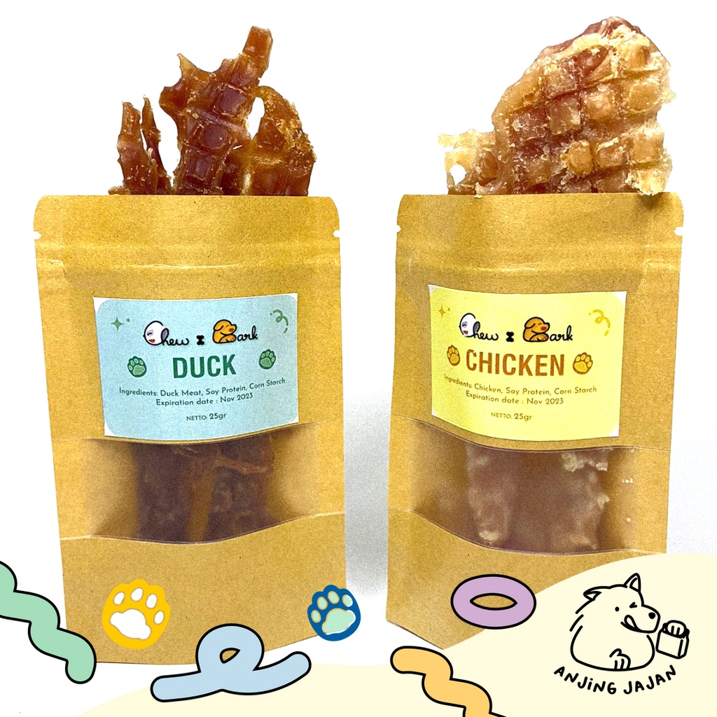 Jual [PROMO] Chew & Bark Natural Dried Chicken & Duck Jerky | Snack ...