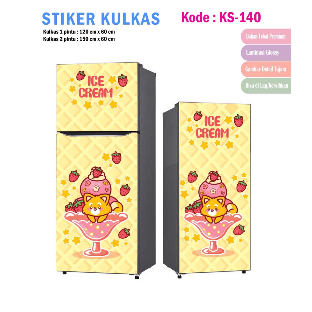 Jual Stiker Kulkas 1 Pintu dan Sticker Kulkas 2 pintu Ice Cream ...