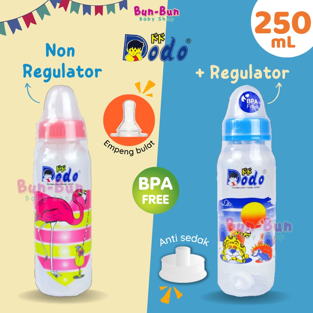 Jual DODO Botol Susu 250ml Dot Bayi Nipple Bulat Silikon Silicone ...