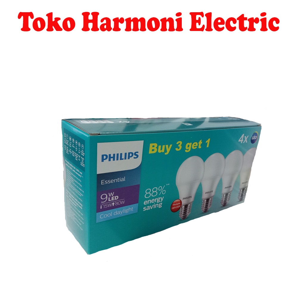 Jual LAMPU PHILIPS ESSENTIAL LED 9WATT MULTIPACK | Shopee Indonesia
