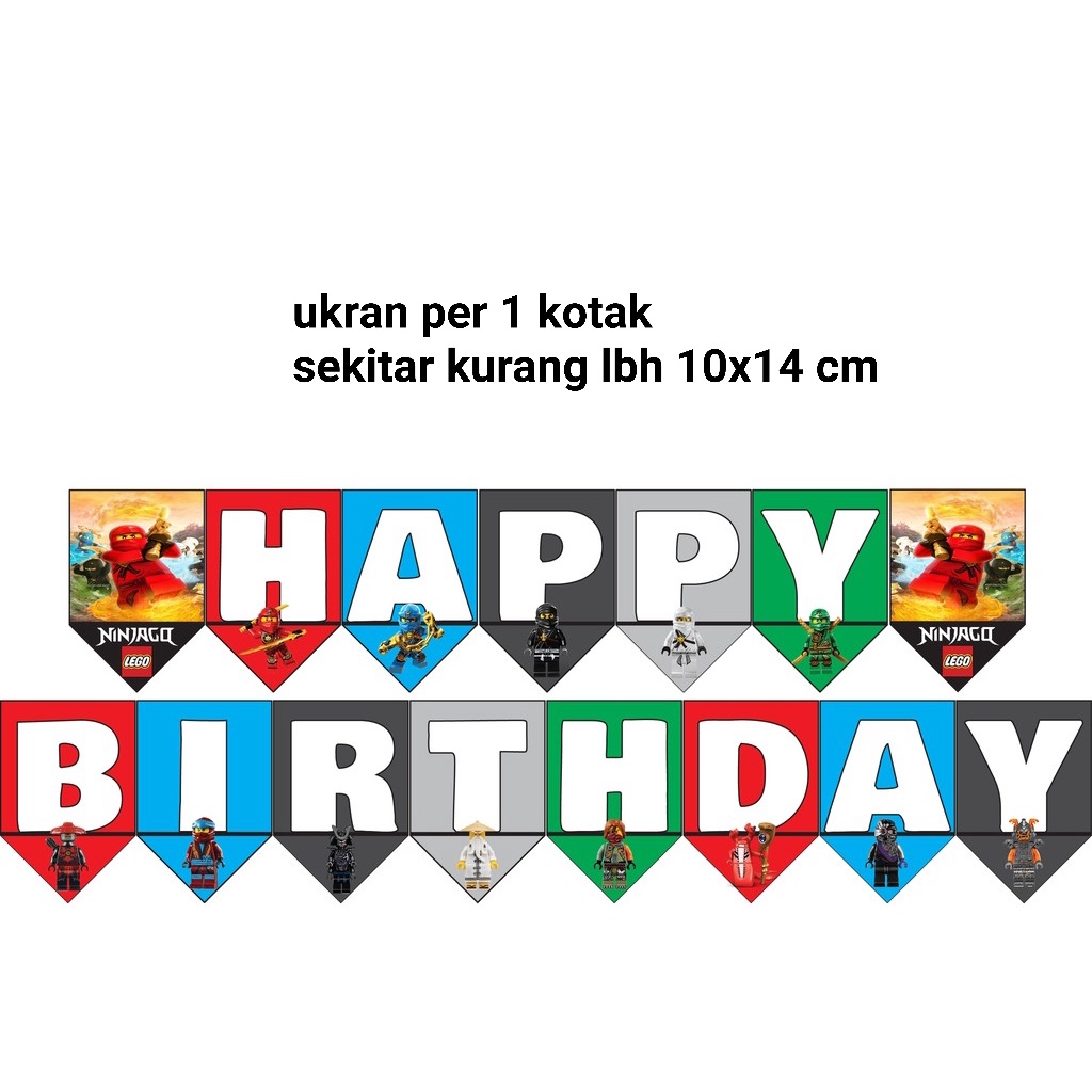 Jual banner flag bunting flag garland flag ulang tahun karakter Ninja ...