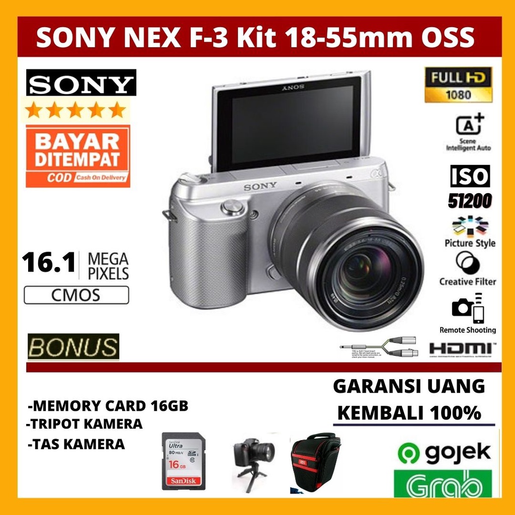 Jual Sony NEX-F3K Kit 18-55mm OSS | Shopee Indonesia