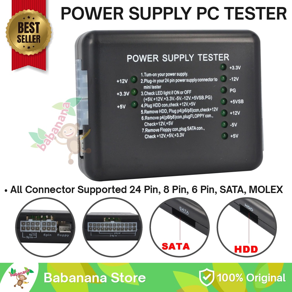 Jual Power supply tester led atx sata hdd 24pin psu motherboard alat ...