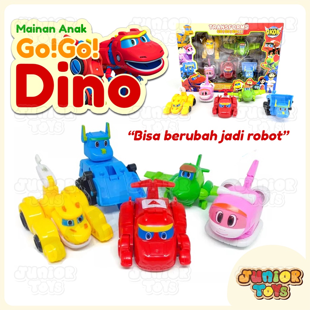 Jual Gogo Dino Mainan Transform Dino Go Go Dino Mainan Robot Set Figure ...