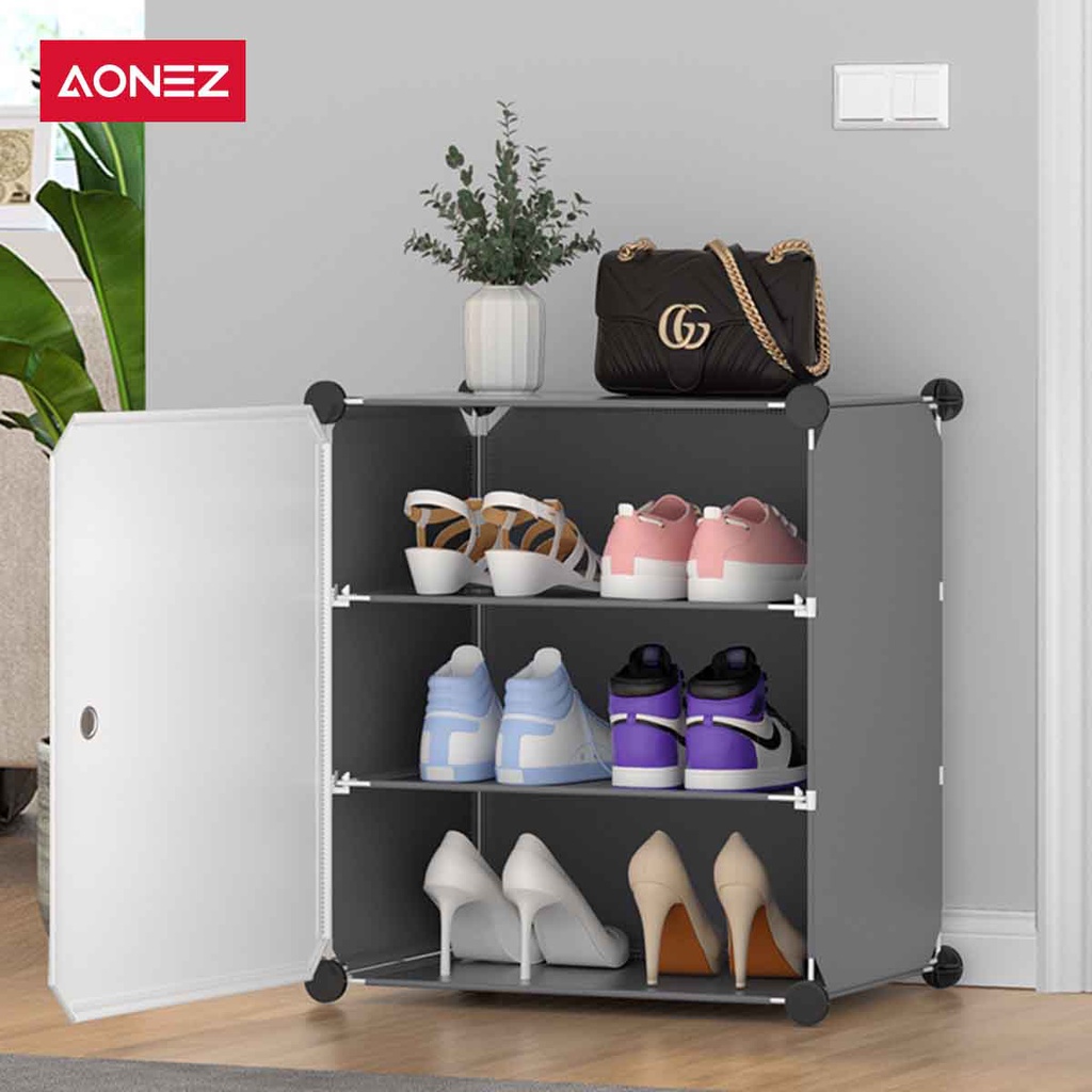 Jual AONEZ Rak Sepatu Anti Debu 3 Layer Tebal Shoe Rack Portable ...