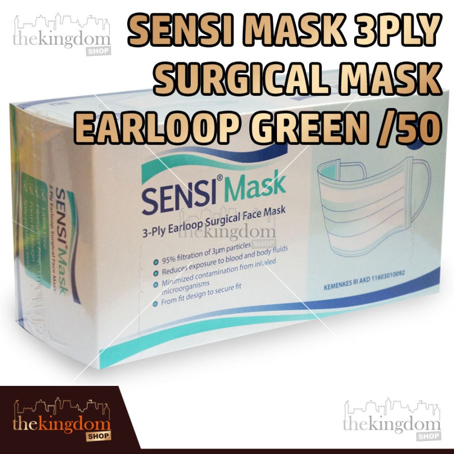 Jual Sensi mask 3ply 4ply Earloop Surgical Face Mask Masker Sensi 3 ...