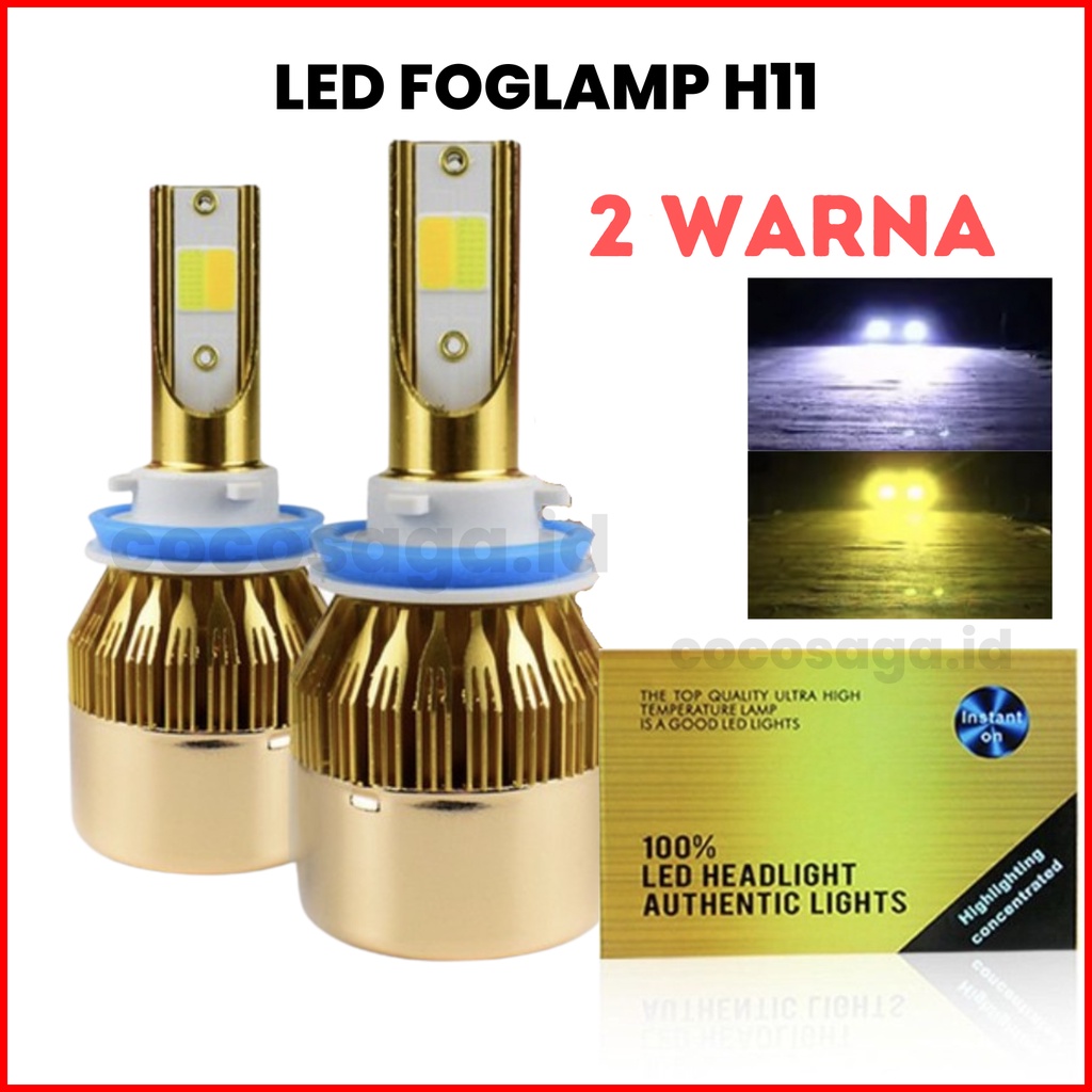 Jual Lampu LED Foglamp 3 warna soket H11 Mobil (Putih Kuning) 36 watt | Shopee Indonesia