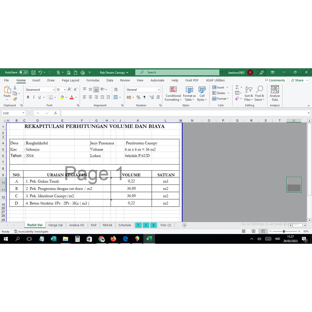 Jual Aplikasi RAB Desain Canopy Untuk Proyek Desa Umum dan Belajar ...