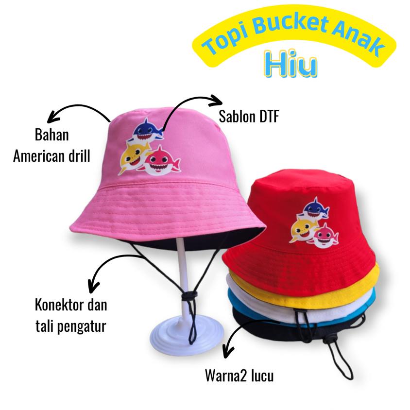 Jual [TK]Topi Anak Ikan Hiu Baby SharkBucket Anak Baby Shark dan Custom ...