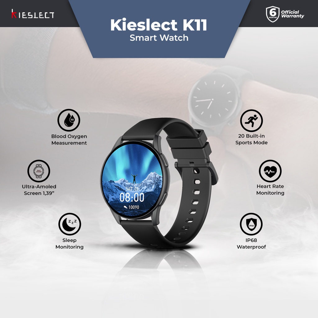 Jual Kieslect K11 Smartwatch Ultra AMOLED Smart Watch Garansi Resmi - Black | Shopee Indonesia