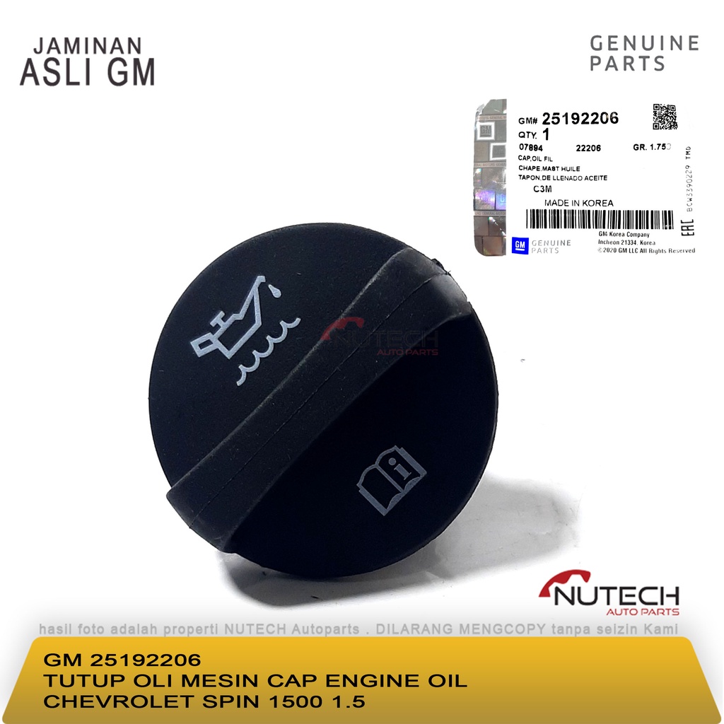 Jual TUTUP OLI MESIN CAP ENGINE OIL CHEVROLET SPIN 1500 1.5 ORI GM ...