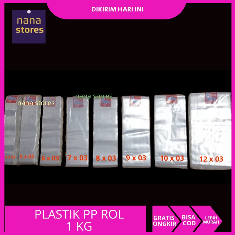 Jual Plastik roll, PP roll bening bungkus makanan dan barang ukuran 4 ...