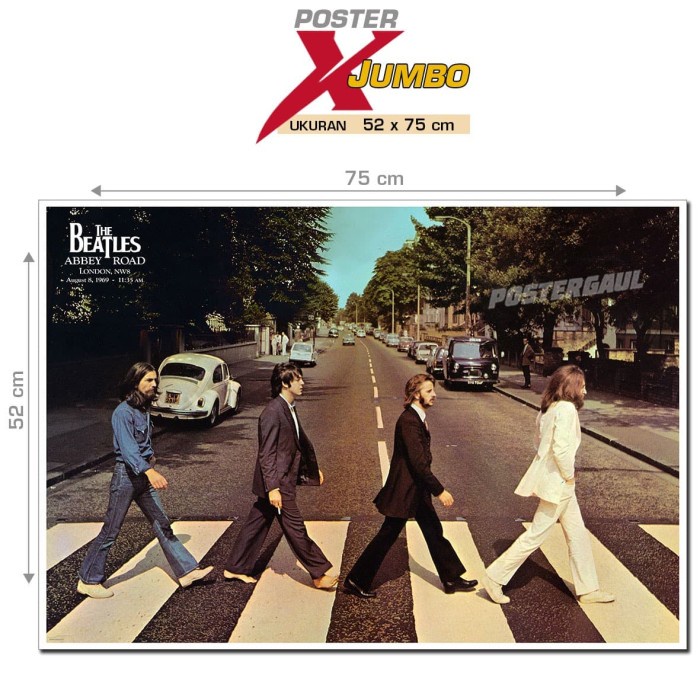 Jual BISA COD Poster XJumbo THE BEATLES : ABBEY ROAD #XJFJP002 - ukuran ...