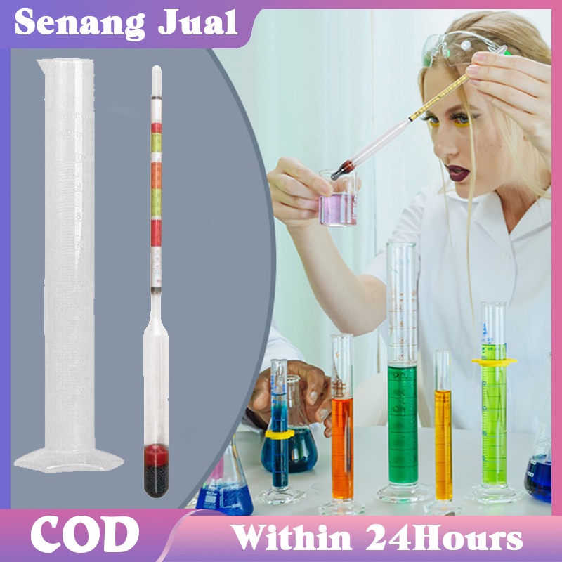 Jual Alcohol Tester Pengukur Kadar Alkohol + Gelas Ukur Tabung 250 ML ...