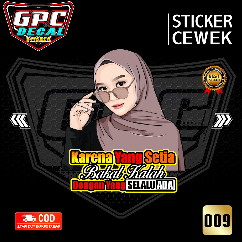 Jual STICKER DECAL MOBIL DAN MOTOR VARIASI KATA KATA CEWEK HIJAB ...