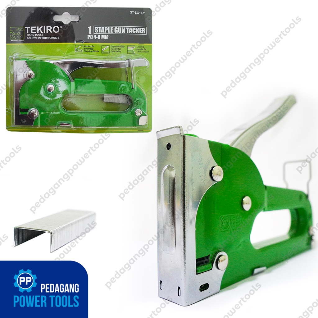 Jual TEKIRO STAPLE GUN TACKER 4-8 MM STAPLES TEMBAK TANGAN JOK KULIT ...