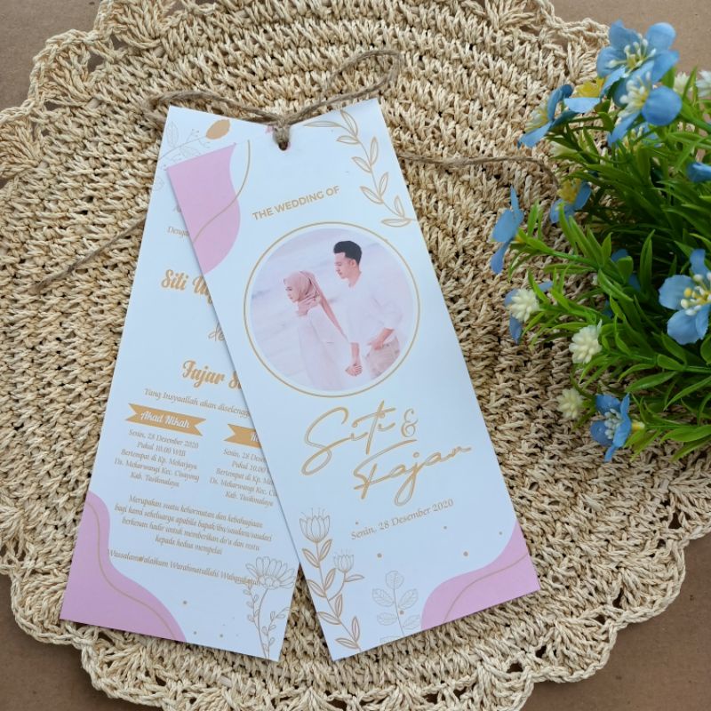 Jual undangan hangtag tali rami 2 rangkap undangan rustic undangan ...