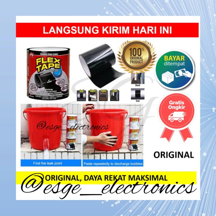 Jual $$] ESGE ORIGINAL LAKBAN AJAIB SUPER KUAT SUPER ERAT ANTI BOCOR FLEX TAPE | Shopee Indonesia