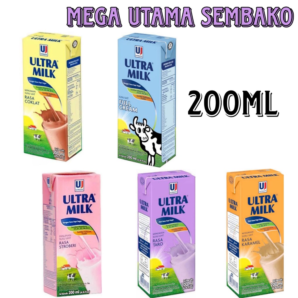Jual Susu Ultra 200 ml Susu UHT Ultra 200ml Ultramilk per karton dus 24 pcs @ 200 ml Full cream ...