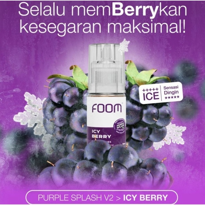 Jual LIQUID FOOM PURPLE SPLASH ICY BERRY V2 30MG - 30ML | Shopee Indonesia