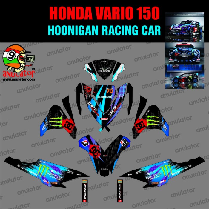 Jual Stiker Striping Motor Sticker Honda Vario 150 Hoonigan Spec A | Shopee Indonesia