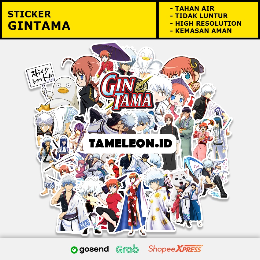 Jual Sticker anime Gintama,Gintoki,Kagura,Shimura,Sadaharu Sticker ...
