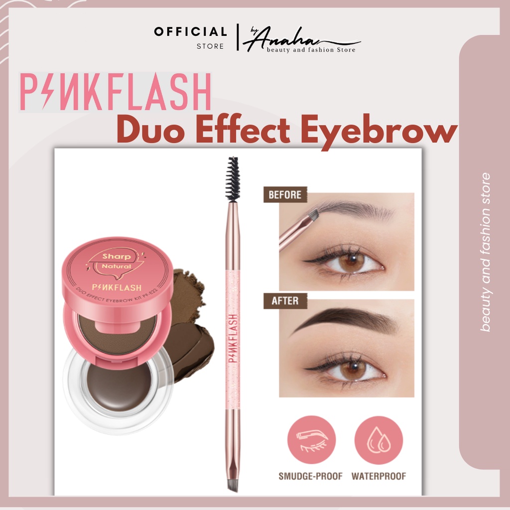 Jual ️ANAHA ️ PINKFLASH DUO EFFECT EYEBROW KIT PF-E22 | 2-IN-1 EYEBROW ...