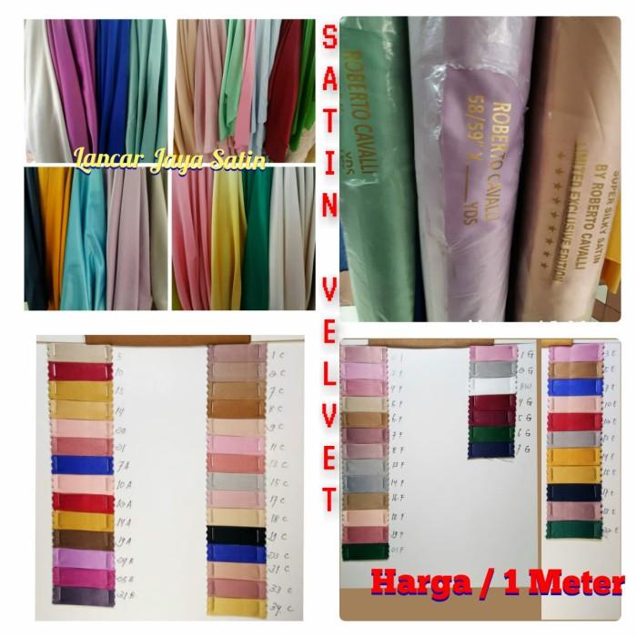 Jual Best Seller Bahan - Kain Satin Velvet / Kain Satin Velvet/1 Meter ...