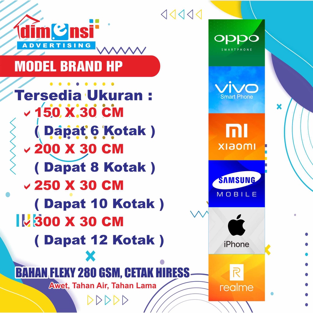 Jual Spanduk Banner Konter Portrait / Renda Portrait / Spanduk Operator ...