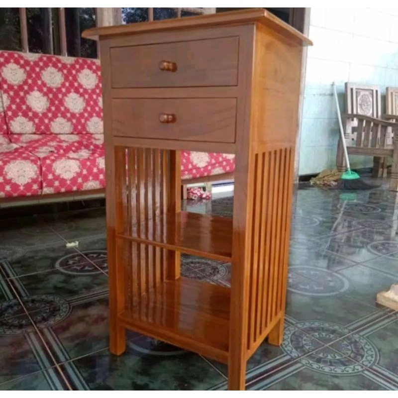 Jual meja dispenser kayu jati sudah finishing | Shopee Indonesia