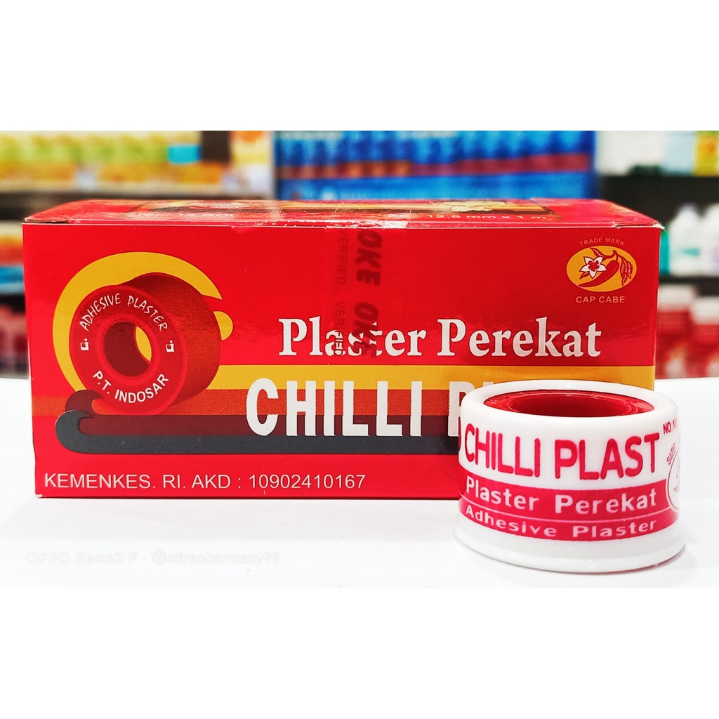 Jual CHILLI PLAST 𝟏𝟐,𝟓 𝐌𝐌 𝐗 𝟏 𝐌𝐌 𝟏 𝐏𝐂𝐒 - Plester Perekat | Shopee Indonesia