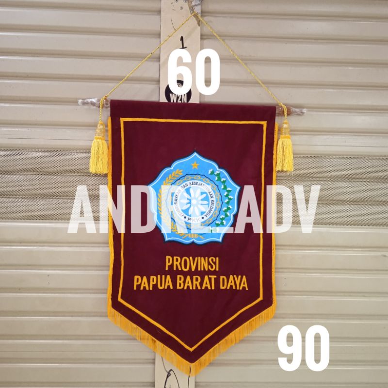 Jual bendera vandel pkk 60x90cm bahan beludru custom nama daerah ...