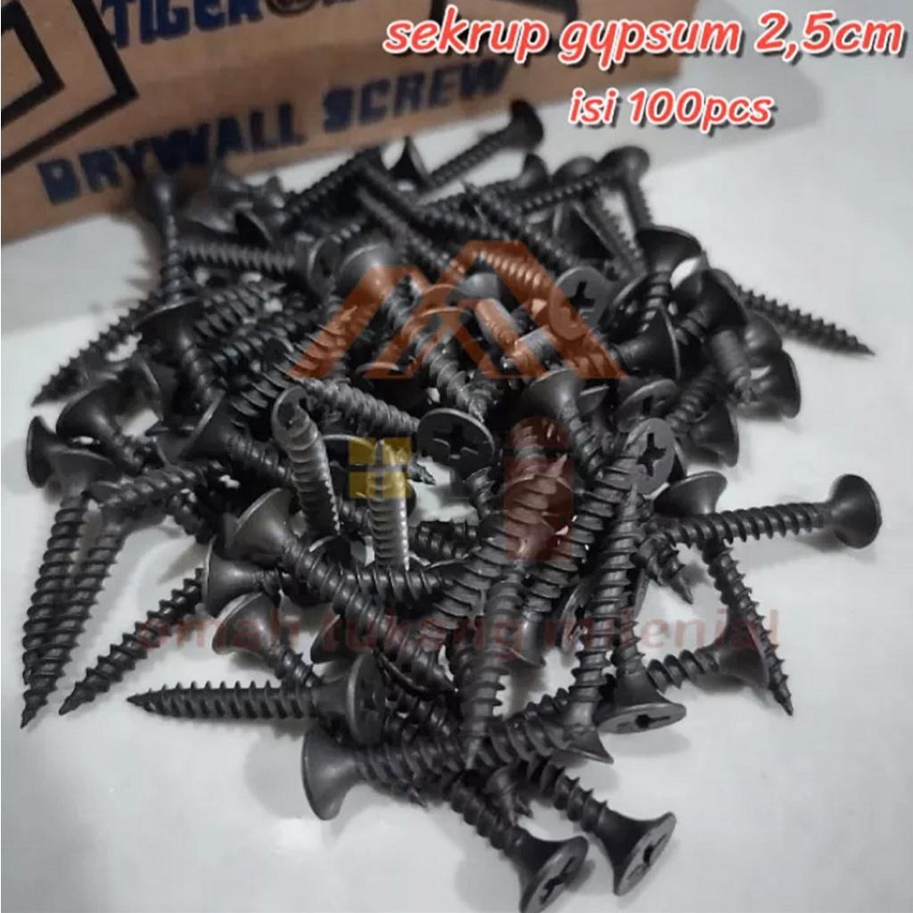 Jual Skrup Gypsum ukuran 6x1 panjang 2,5cm 100pcs Sekrup Giysum 100pcs pcs Sekrup Gypsum/kayu ...