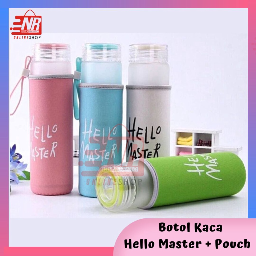 Jual Botol minum hello master kaca / Botol minum kaca / Botol minum ...
