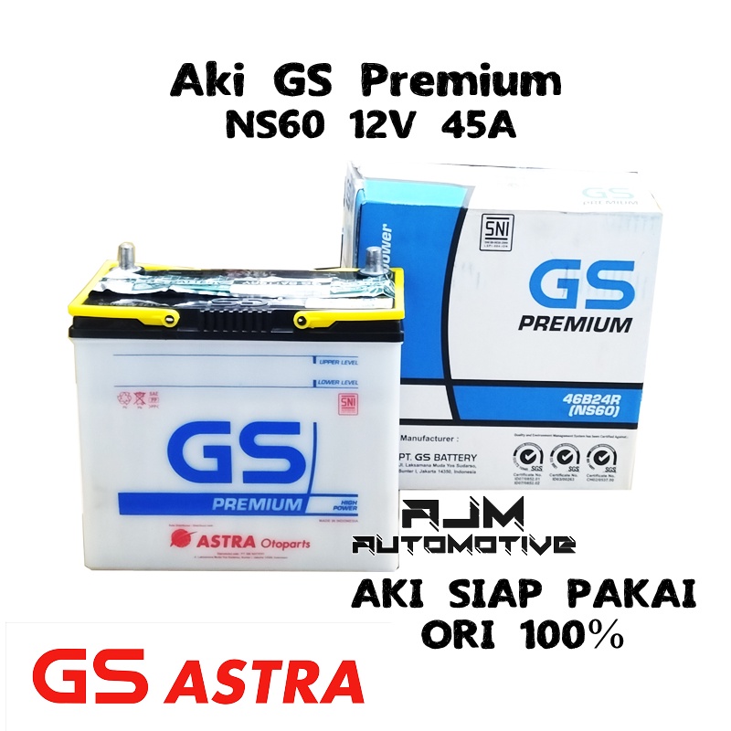 Jual Aki Basah GS Premium 46B24L-NS60L 12V 45Ah | Shopee Indonesia