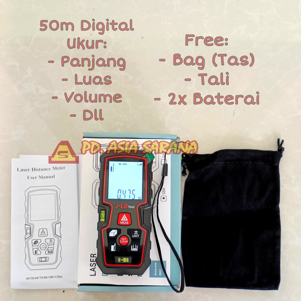 Jual [50m] Meteran Laser Distance JLD Digital Meter Ukur Jarak ...