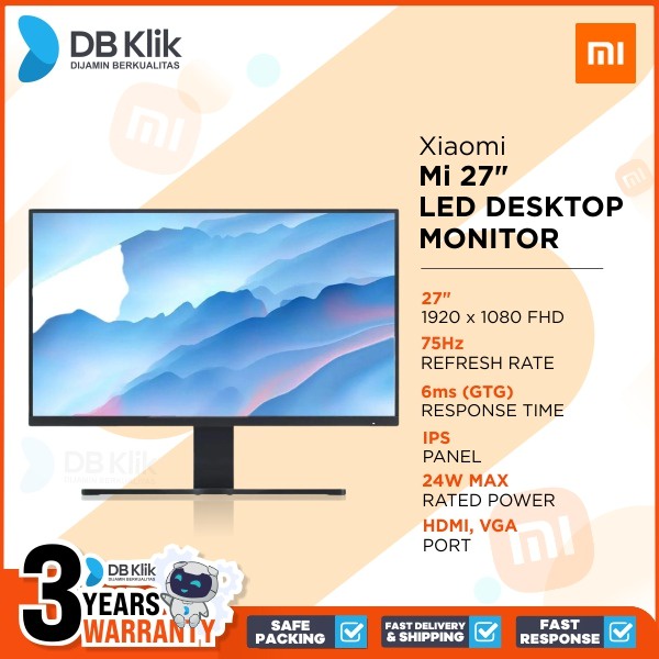 Jual LED Monitor Xiaomi MI 27" 75Hz FHD HDMI VGA - MONITOR DESKTOP MI ...