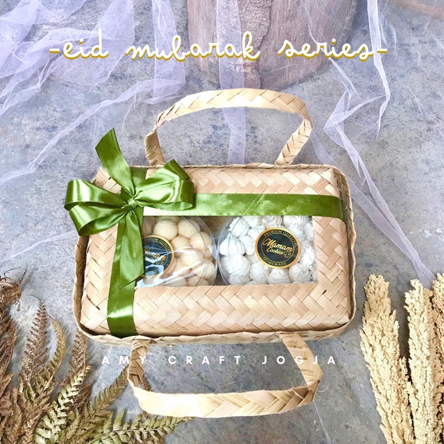 Jual Lebaran Series | Besek Jinjing Mika Pita 30 x 15 cm Natural Besek ...