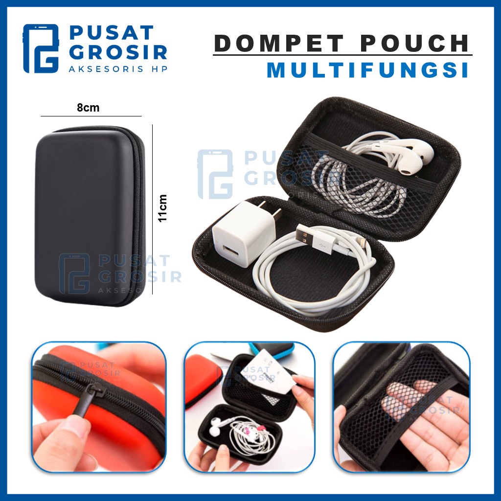 Jual Pouch Headset tempat penyimpanan serbaguna dompet resleting mini ...