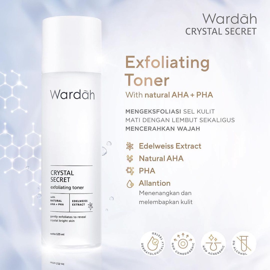 Jual Wardah Crystal Secret Exfoliating Toner with Natural AHA+PHA 125 ...