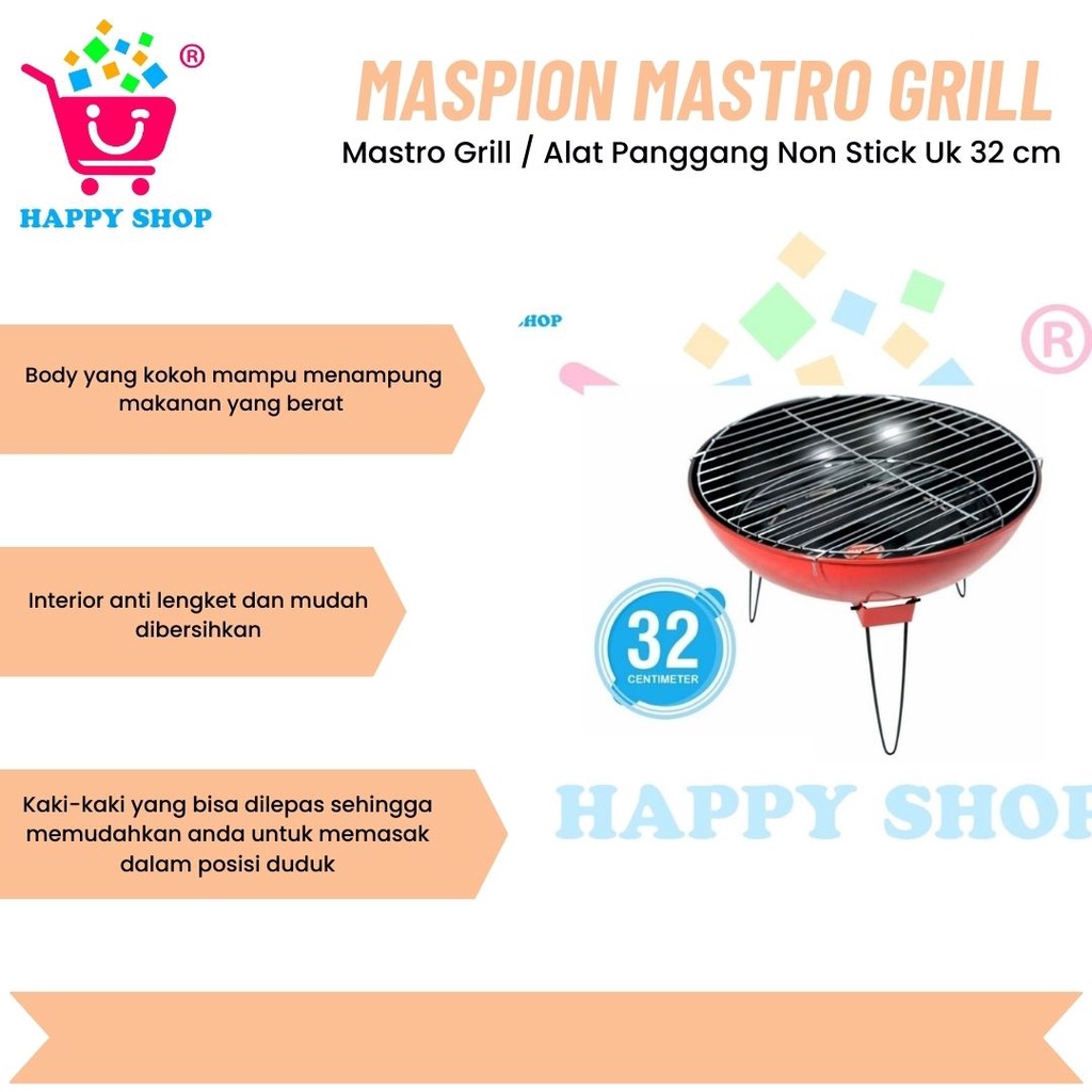 Jual Maspion Panggangan Mastro Grill 32 Cm dan 38 Cm Non-stick | Shopee Indonesia