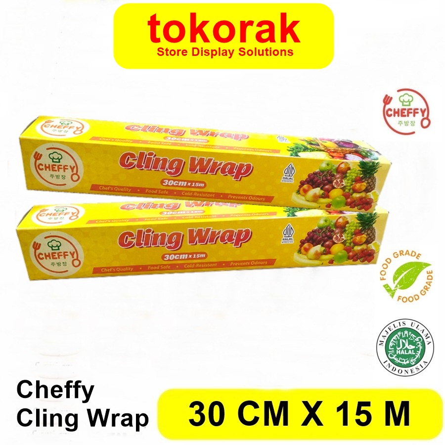 Jual CHEFFY CLING WRAP 30 CM x 15 M PLASTIK WRAPPING FILM WRAP FOOD 15M ...